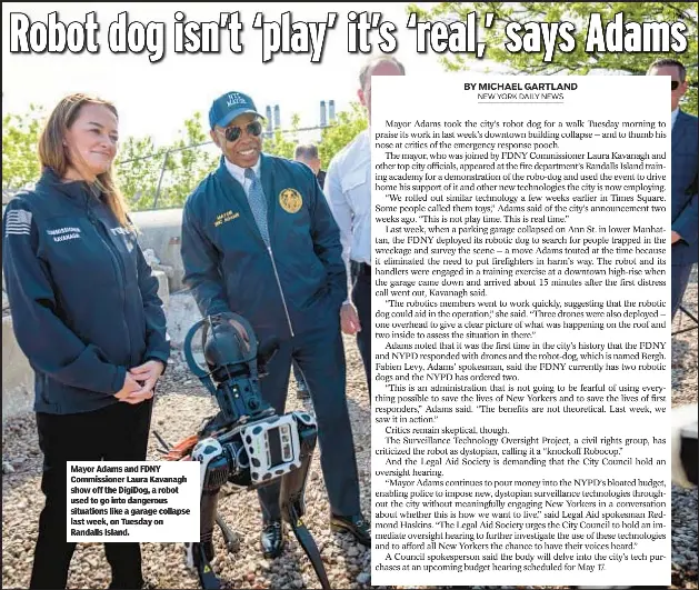 Robot dog isn’t ‘play’ it’s ‘real,’ says Adams - PressReader
