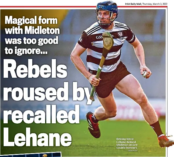 Rebels roused by recalled Lehane - PressReader