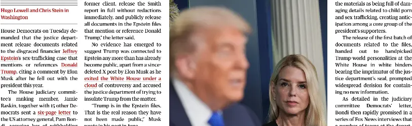 Top House Democrats demand release of Epstein files that mention Trump - PressReader