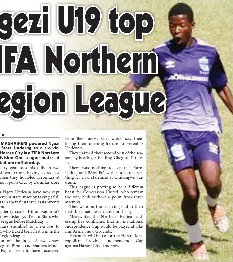 Ngezi U19 top ZIFA Northern Region League - PressReader