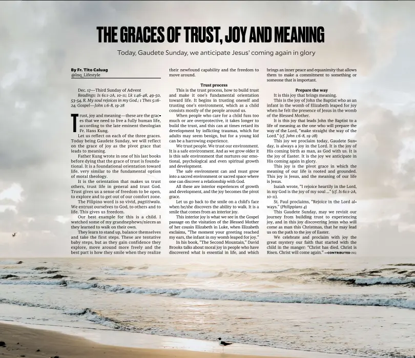 THE GRACES OF TRUST, JOY AND MEANING - PressReader