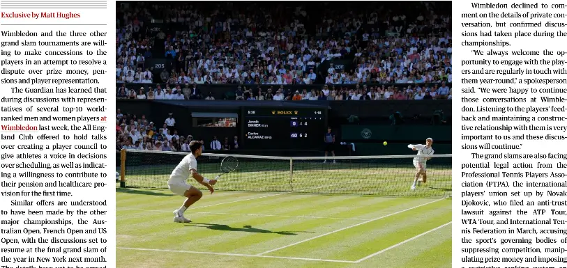 Grand slam organisers ready to make concession­s for players amid dispute - PressReader