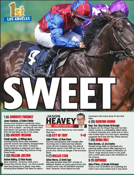 SWEET “Los Angeles can give Aidan O’brien his 10th Derby” - PressReader