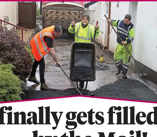 Britain’s most potholed road finally gets filled — by the Mail ...