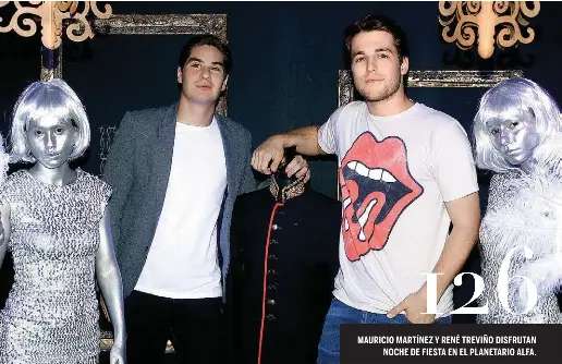 MAURICIO MARTÍNEZ Y RENÉ TREVIÑO DISFRUTAN NOCHE DE FIESTA EN EL PLANETARIO ALFA. - PressReader