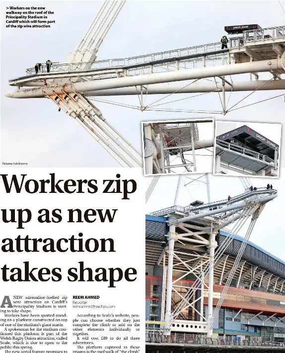 Workers zip up as new attraction takes shape - PressReader
