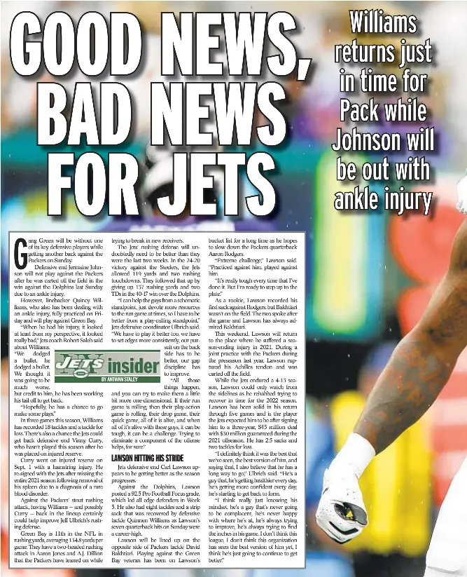 GOOD NEWS, BAD NEWS FOR JETS - PressReader