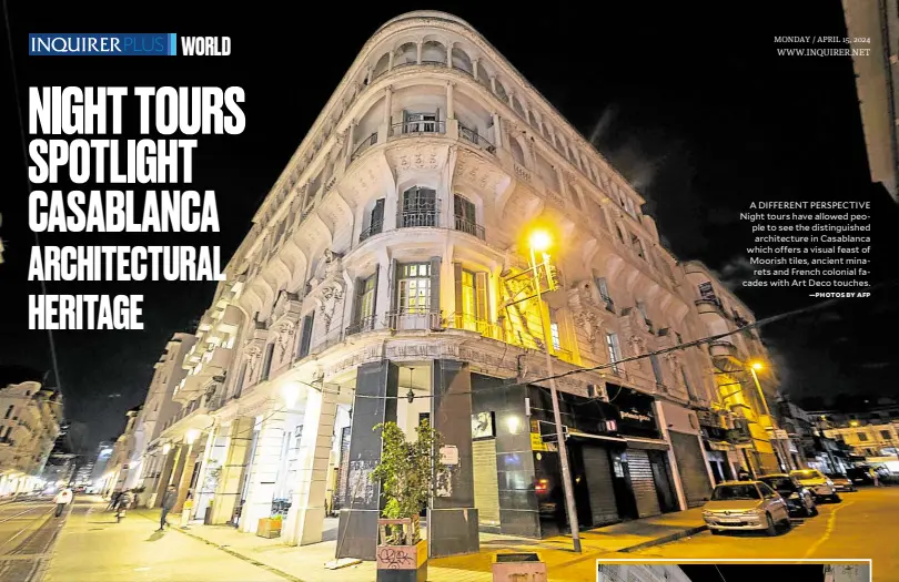 NIGHT TOURS SPOTLIGHT CASABLANCA ARCHITECTU­RAL HERITAGE - PressReader
