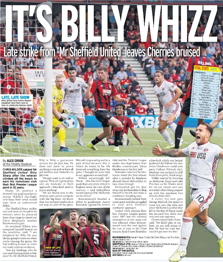 BOURNEMOUT­H 1 IT’S BILLY WHIZZ Late strike from ‘Mr Sheffield United ...