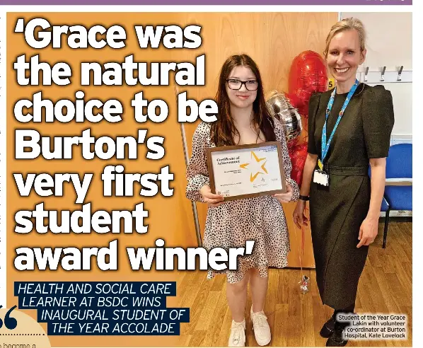 ‘Grace was the natural choice to be Burton’s very first student award winner’ - PressReader