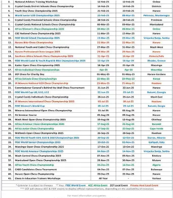 ZCF 2025 calendar of events - PressReader