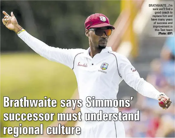 Brathwaite says Simmons’ successor must understand regional culture ...