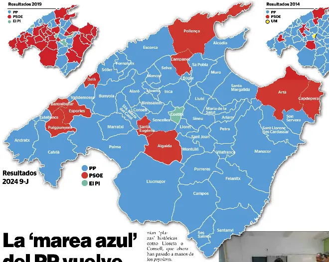 La ‘marea azul’ del PP vuelve a teñir el mapa de Mallorca recuperan - PressReader