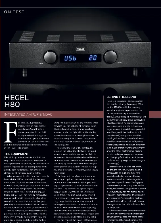 HEGEL H80 INTEGRATED AMPLIFIER/DAC - PressReader