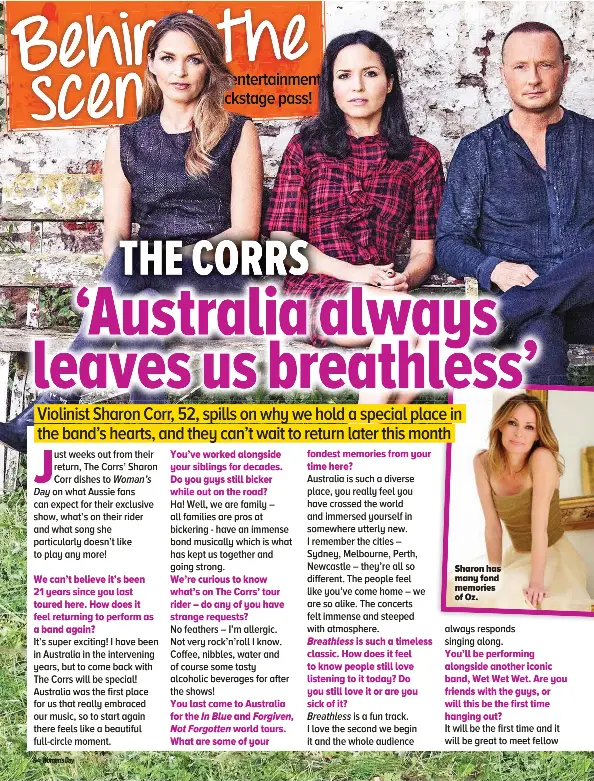 THE CORRS ‘Australia always leaves us breathless’ - PressReader