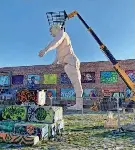 Naked, 43-foot sculpture of Trump on display in Detroit - PressReader
