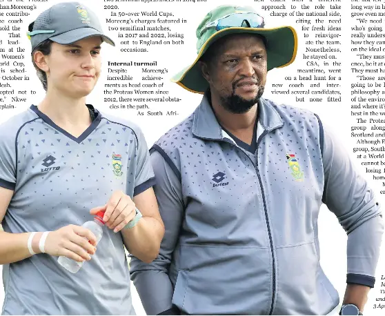 Proteas’ Moreeng has left solid foundation for new coach to build on - PressReader