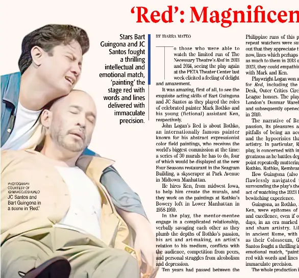 ‘Red’: Magnificen­t theater - PressReader