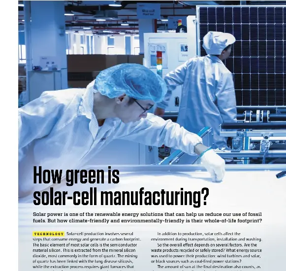 How green is solar-cell manufactur­ing? - PressReader