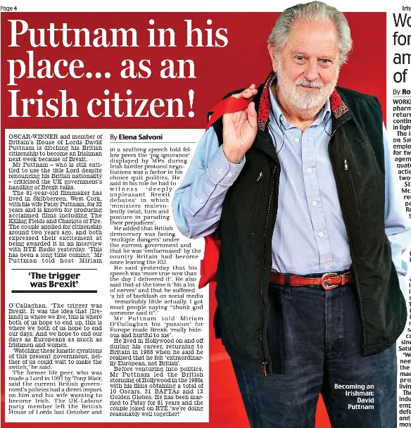 Puttnam in his place... as an Irish citizen! - PressReader