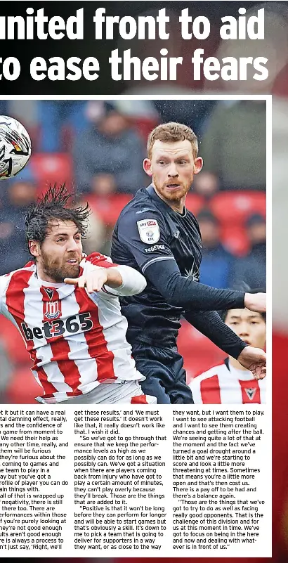 Robins wants united front to aid Stoke’s quest to ease their fears - PressReader