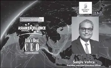 SECURITY BANK BAGS THREE AWARDS: - PressReader