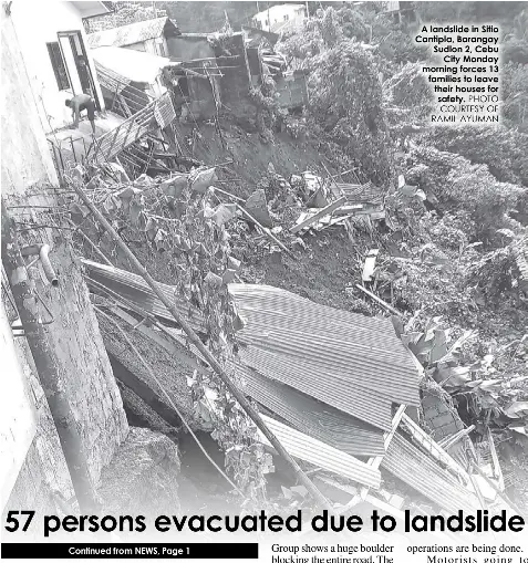 57 persons evacuated due to landslide - PressReader