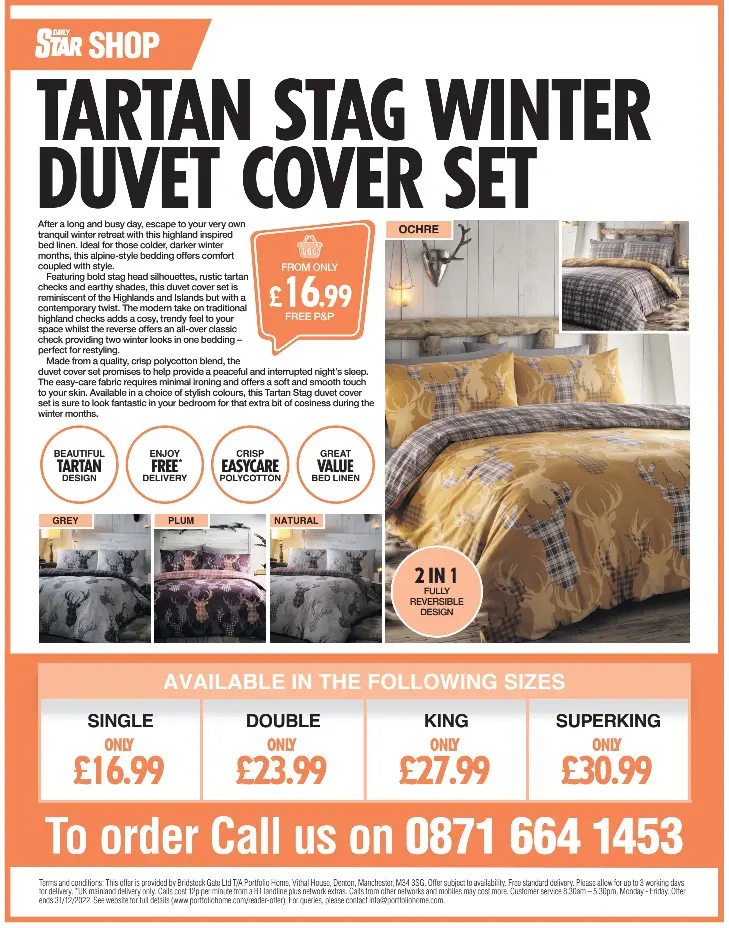 TARTAN STAG WINTER DUVET COVER SET - PressReader