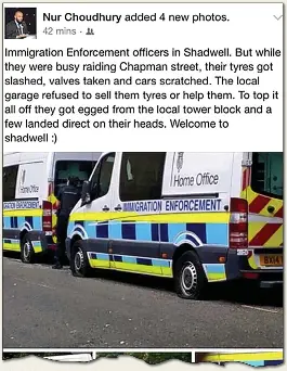 Welcome to Shadwell: Muslim gang sabotages immigratio­n-raid vans - PressReader