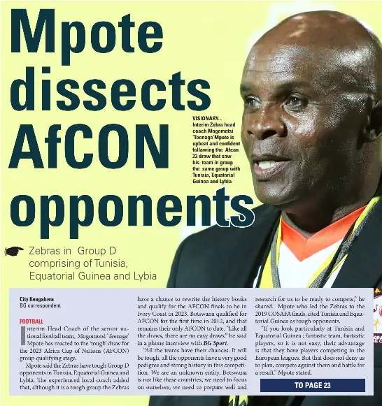 Mpote dissects AfCON opponents - PressReader