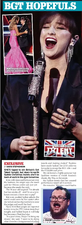 BGT HOPEFULS SPEAK AHEAD OF TONIGHT’S FINAL - PressReader