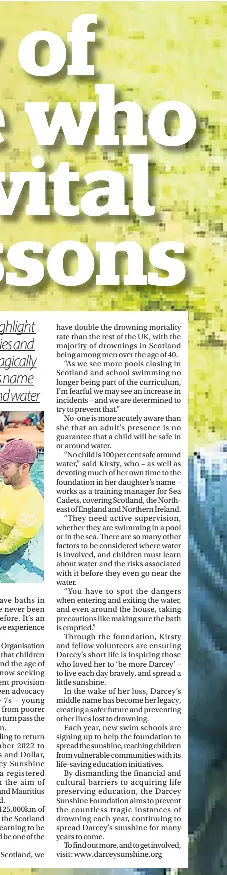 Little ray of sunshine who inspired vital water lessons - PressReader