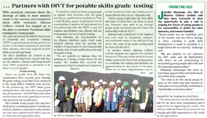 Partners with DIVT for potable skills grade-testing - PressReader