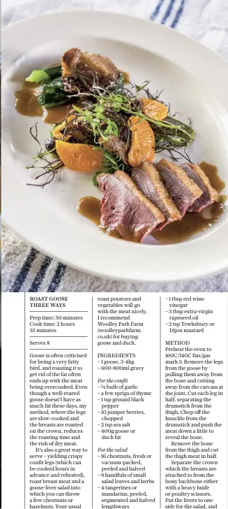 ROAST GOOSE THREE WAYS - PressReader