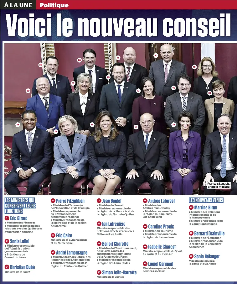 Voici le nouveau conseil des ministres du Québec - PressReader
