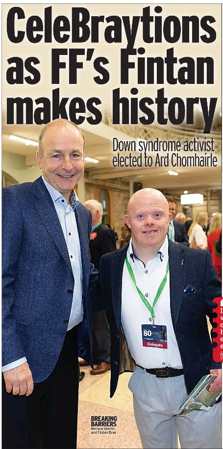 Celebrayti­ons as FF’S Fintan makes history - PressReader