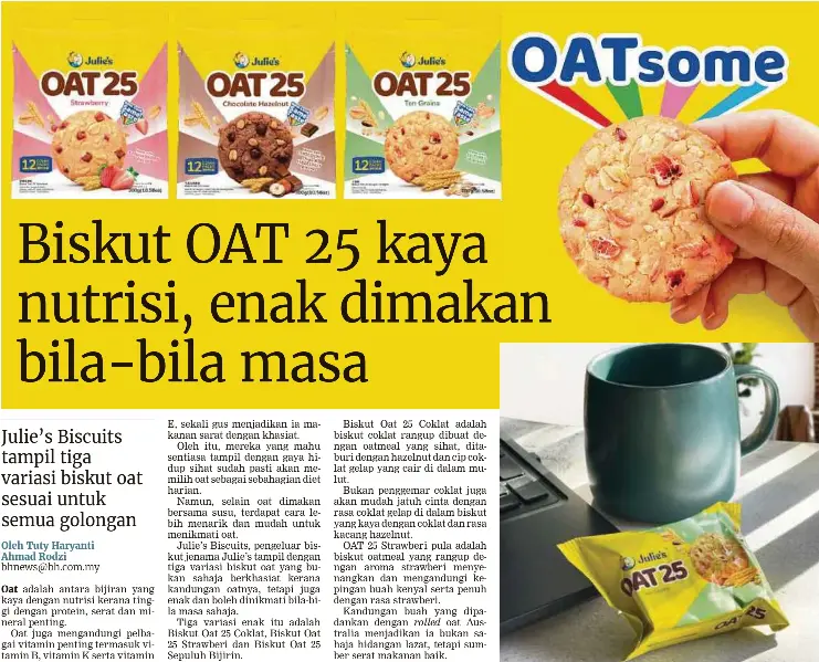 Biskut OAT 25 kaya nutrisi, enak dimakan bila-bila masa - PressReader