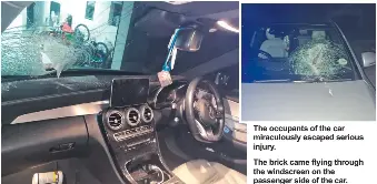 Narrow escape as brick hits car - PressReader