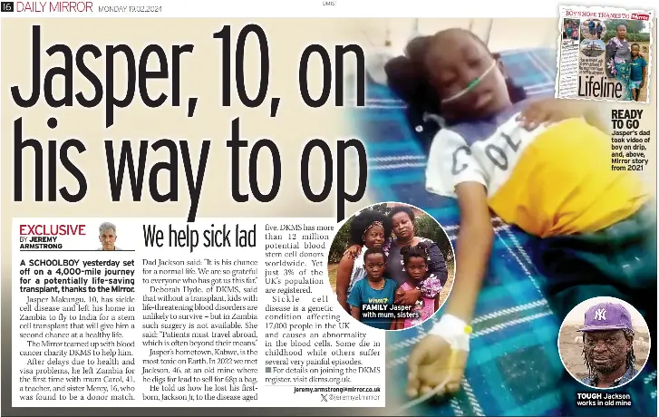 Jasper, 10, on his way to op - PressReader