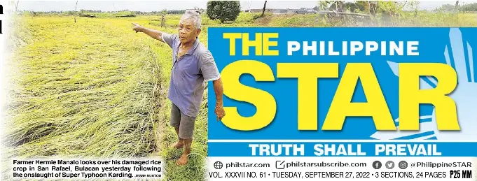 DA: Typhoon threatens Phl rice supply - PressReader