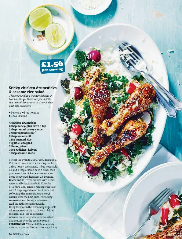 Sticky chicken drumsticks & sesame rice salad - PressReader