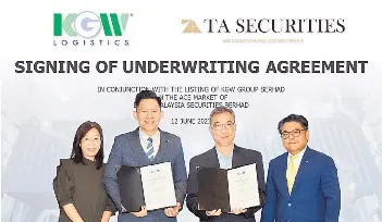 KGW Group signs on TA Securities as IPO underwrite­r - PressReader