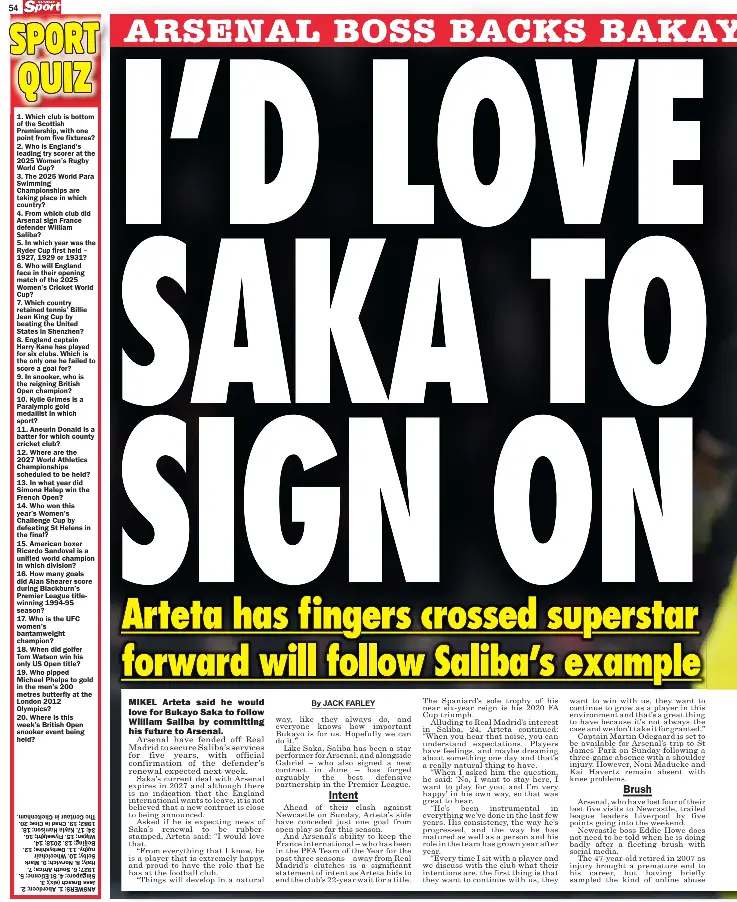 I’D LOVE SAKA TO SIGN ON - PressReader