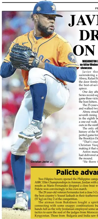 JAVIER, ASTROS DRAW LEVEL ON NO-HITTER - PressReader