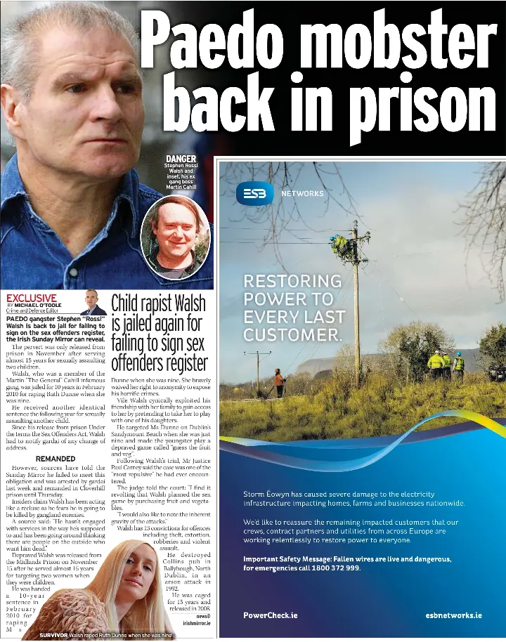 Paedo mobster back in prison - PressReader