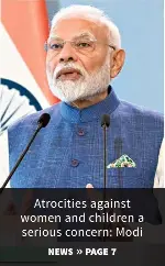 Atrocities against women and children a serious concern: Modi - PressReader