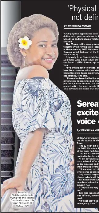 Sereana excited to be voice of Levuka - PressReader