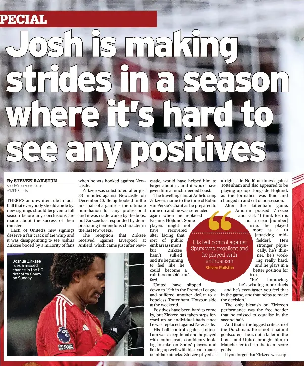 Josh is making strides in a season where it’s hard to see any positives - PressReader