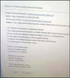 DOTr probes e-mail bomb threat - PressReader