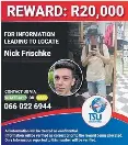 Reward still stands to find tourist Nick - PressReader